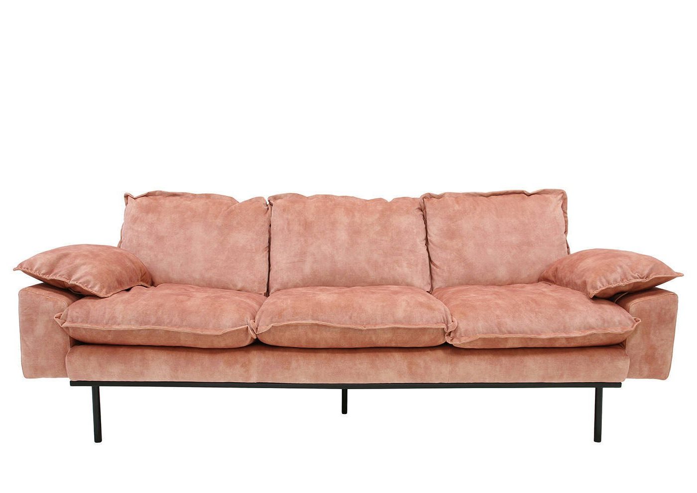 Roze velours bank in de witte woonkamer - Shopinstijl.nl - Shopinstijl.nl