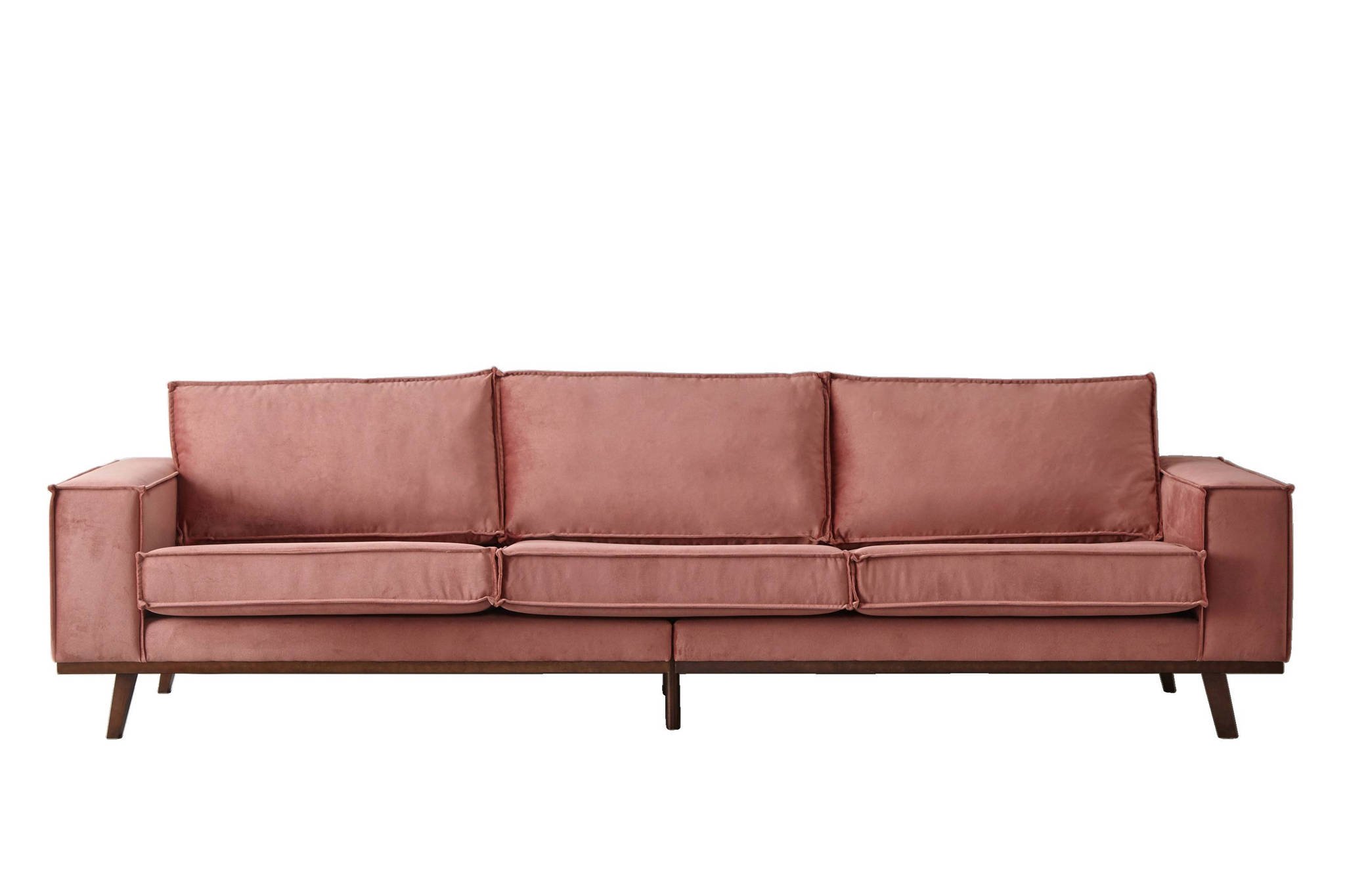 Roze velours bank in de witte woonkamer - Shopinstijl.nl - Shopinstijl.nl